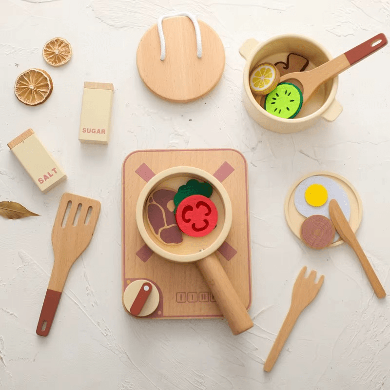 Mini Wooden Play Kitchen Set – Baby Mango